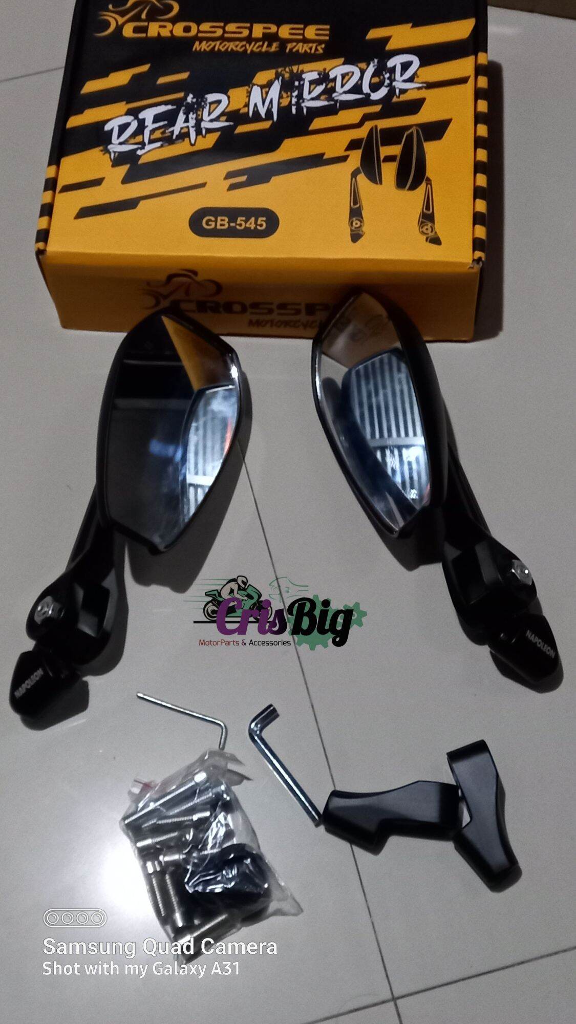 CROSSPEE ADJUSTABLE SIDE MIRROR WITH CLEAR LENS | Lazada PH