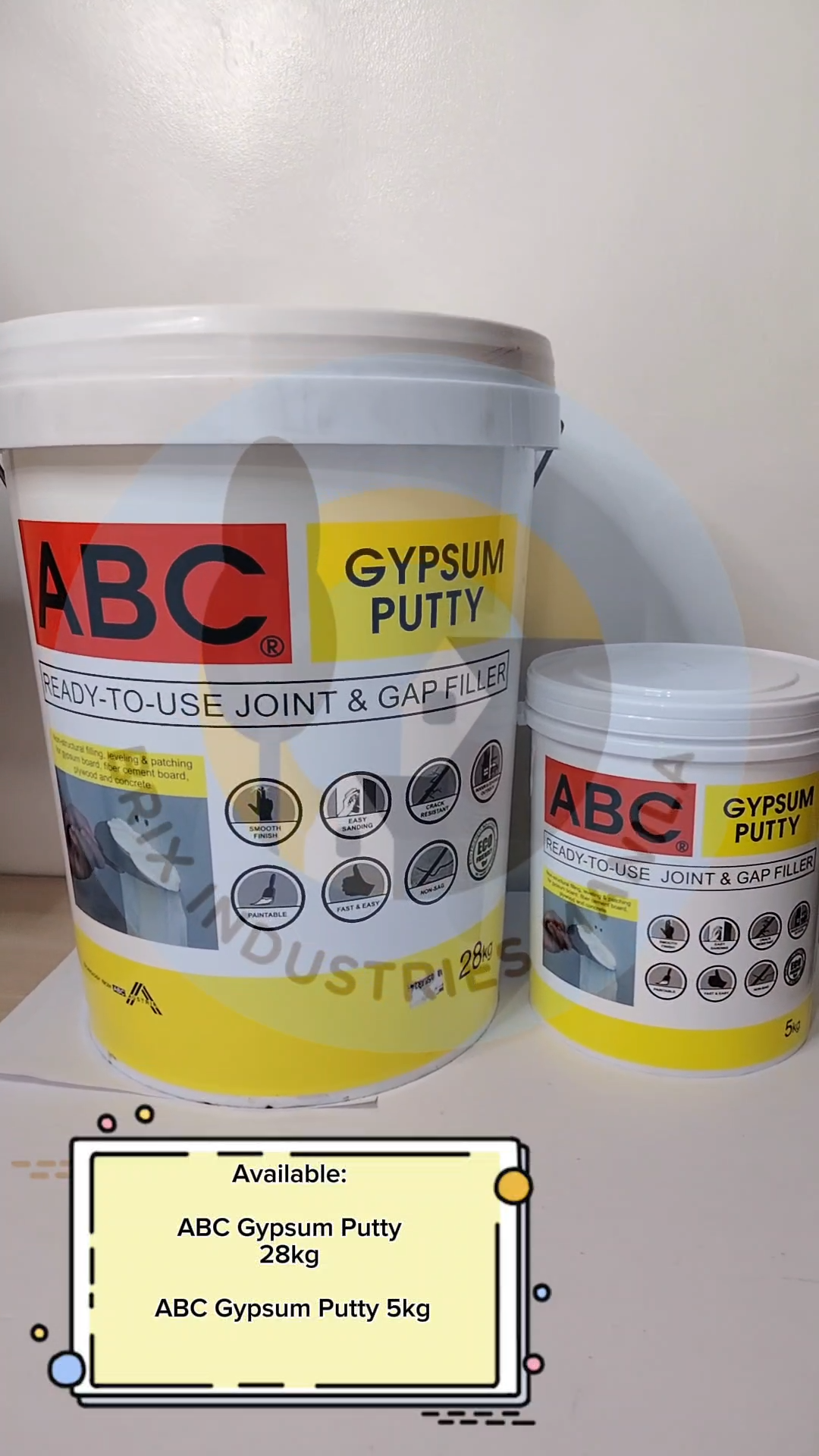 ABC Gypsum Putty 5kg Ready-To-Use Joint Filler Smooth Finish Prevent ...