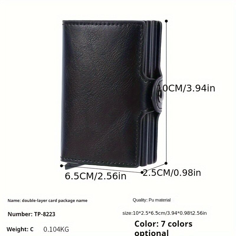 PU Lather Automatic Pop-up Card Clamp,Double Aluminum Alloy Credit Card ...