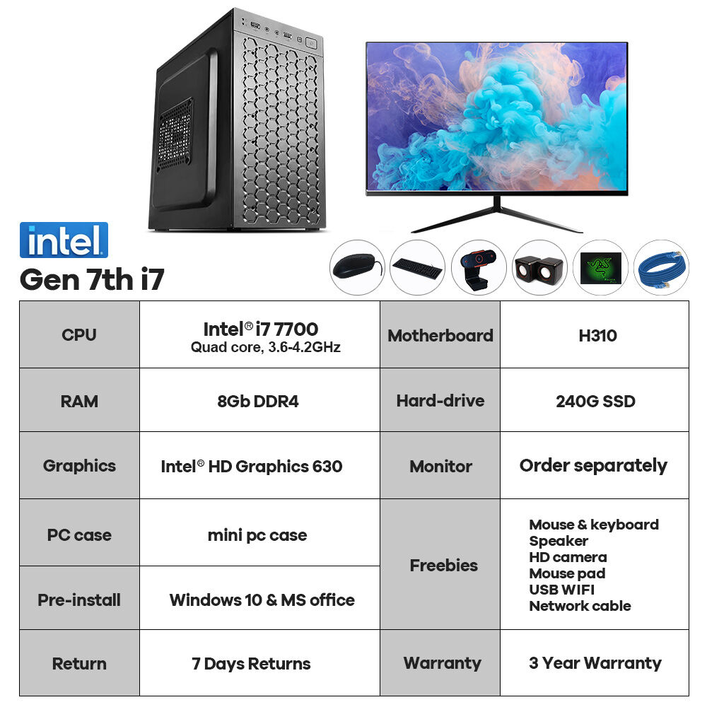 Intel Core i7 All series Desktop Computer Full Set 13th gen i7 13700 ...