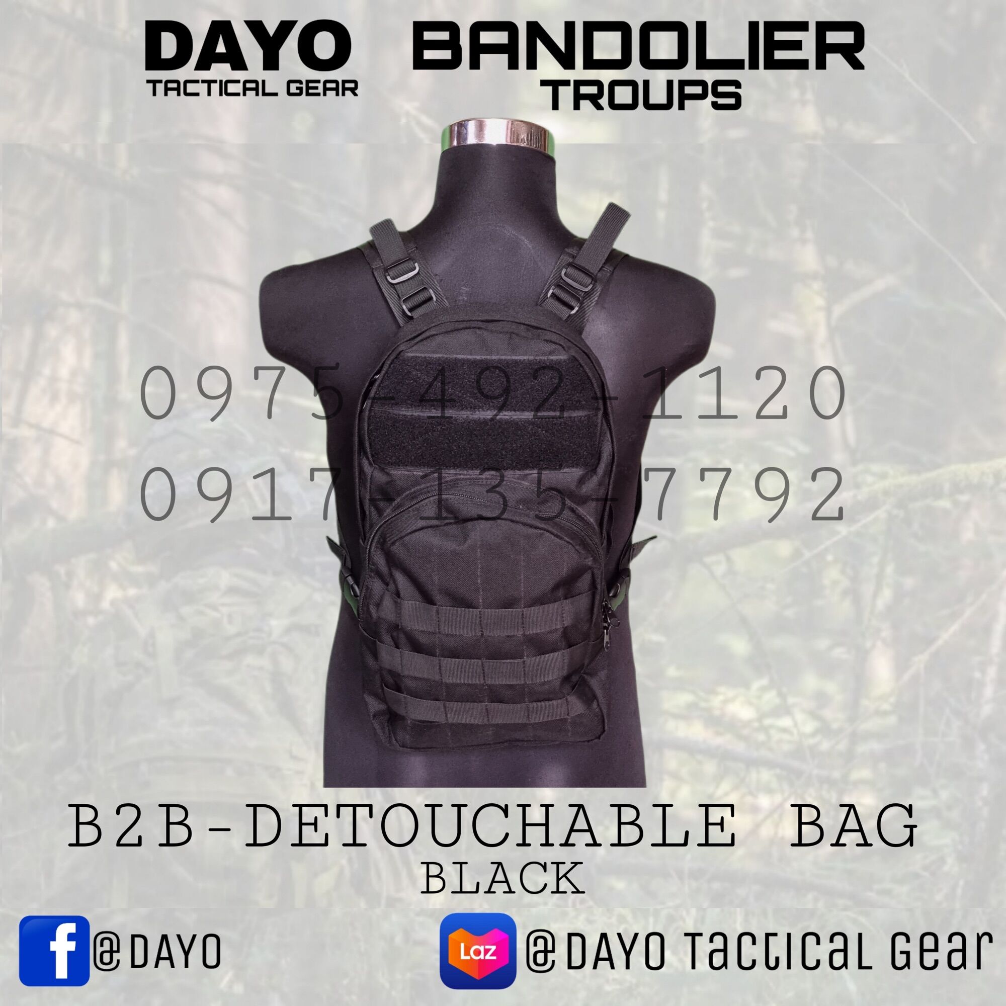 (DAYO) TACTICAL BANDOLIER CONVERTIBLE BACKPACK/HYDRATION BAG | Lazada PH