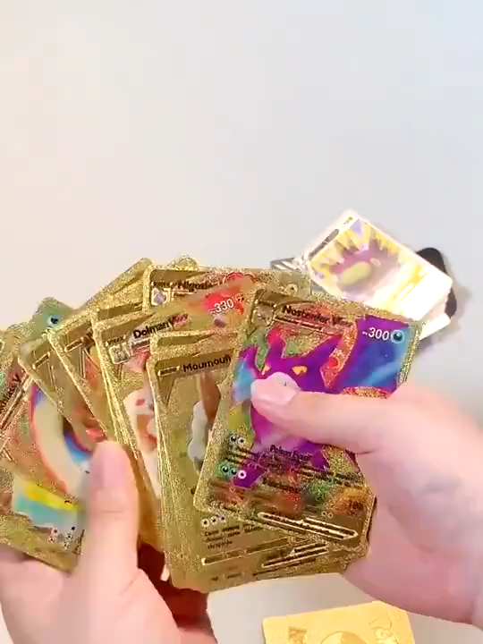 NK 55 Pokemon Charizard Pikachu Cards Metallic Gold Vmax GX Power Card ...