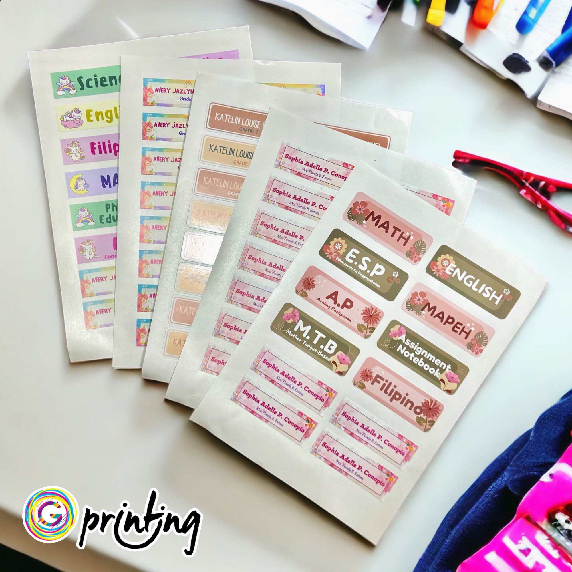 SUBJECT LABEL | NAME STICKER PER A4 SHEET (PERSONALIZED) | Lazada PH
