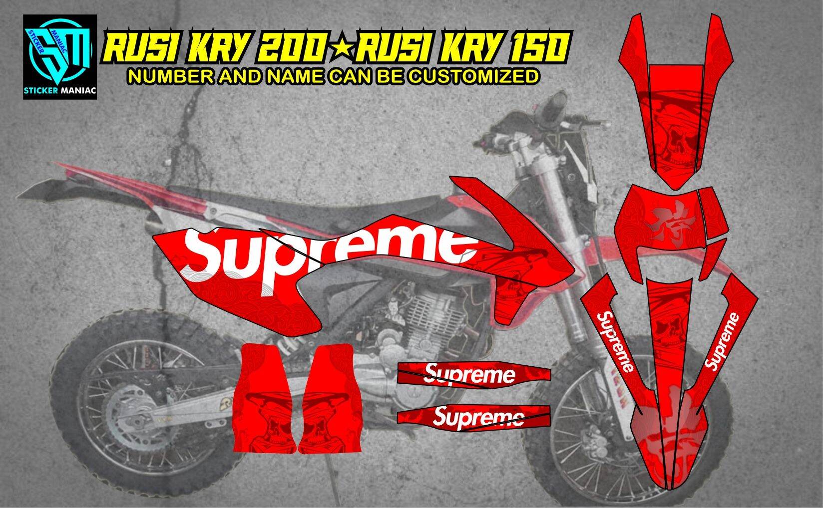 Rusi KRY 200, Rusi KRY 150 full body decals | Lazada PH