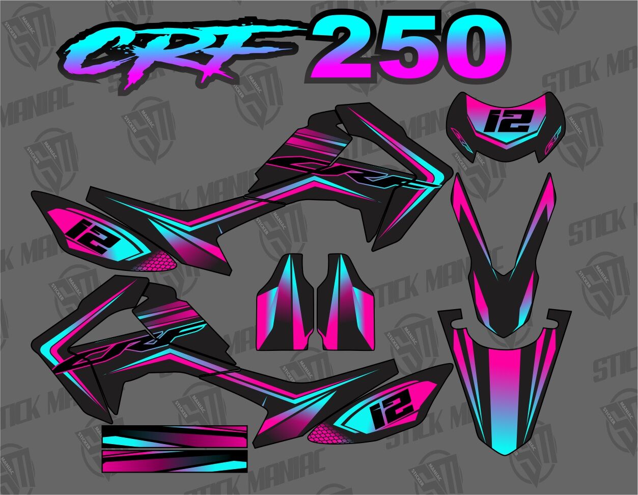 Honda CRF 250 decals sticker, Laminated | Lazada PH