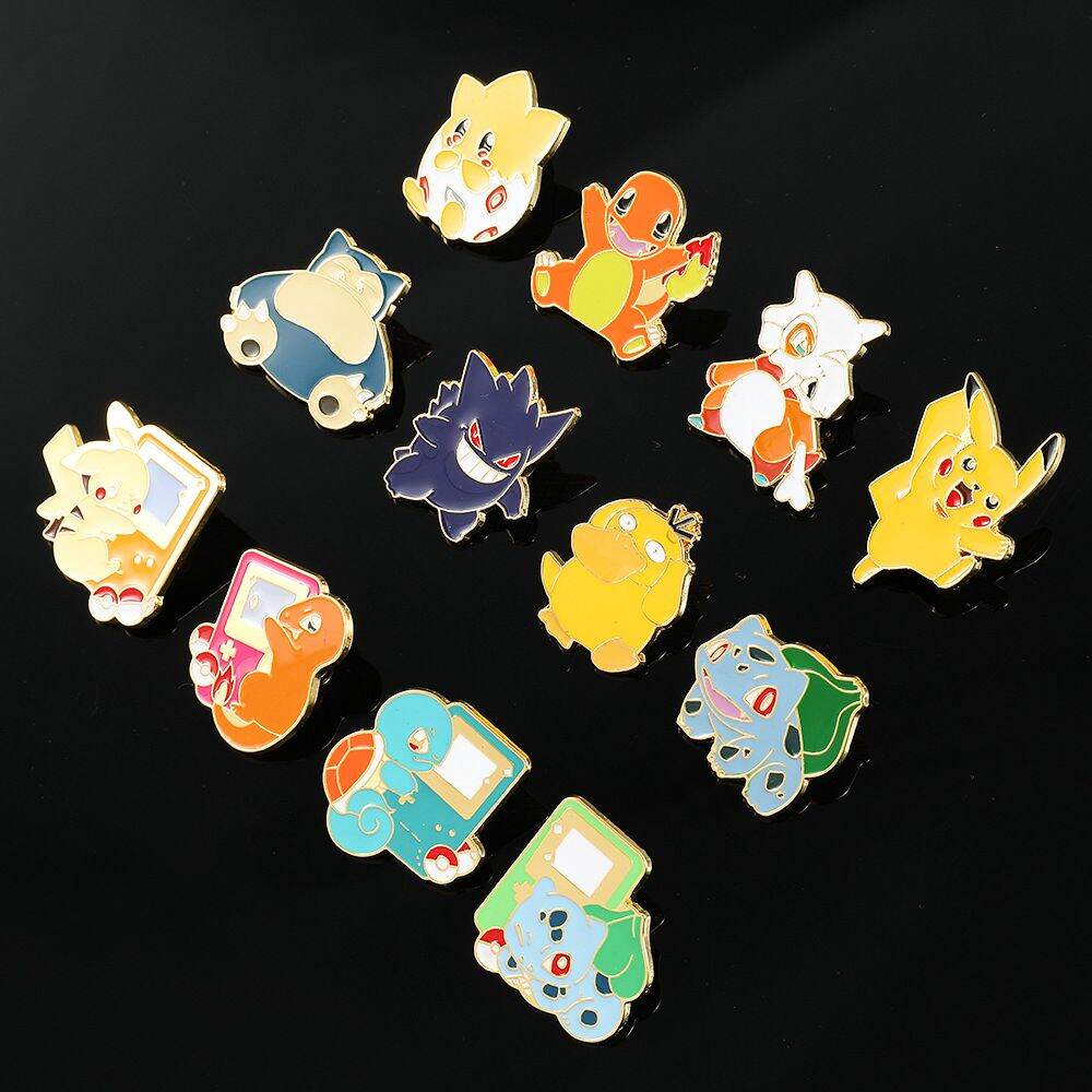 Pokemon Pikachu Anime Metal Enamel Brooch Badges on Backpack Clothing ...
