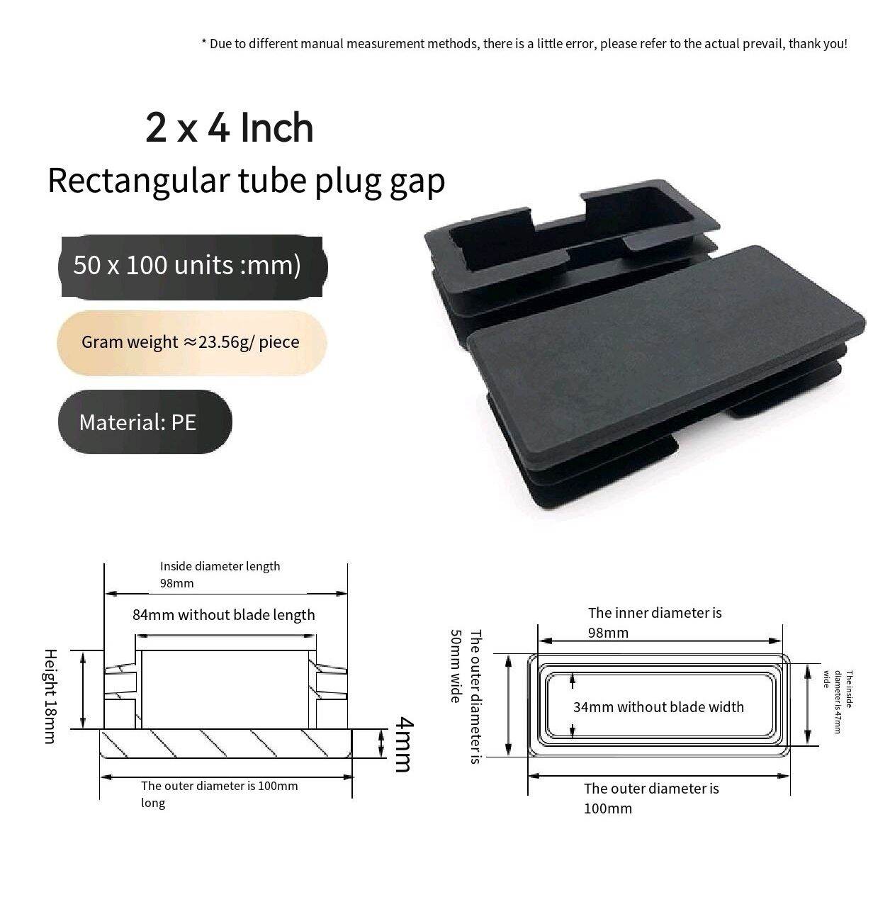 Plastic Footing Square Tube Plastic Footing Rectangular Tube Plastic ...