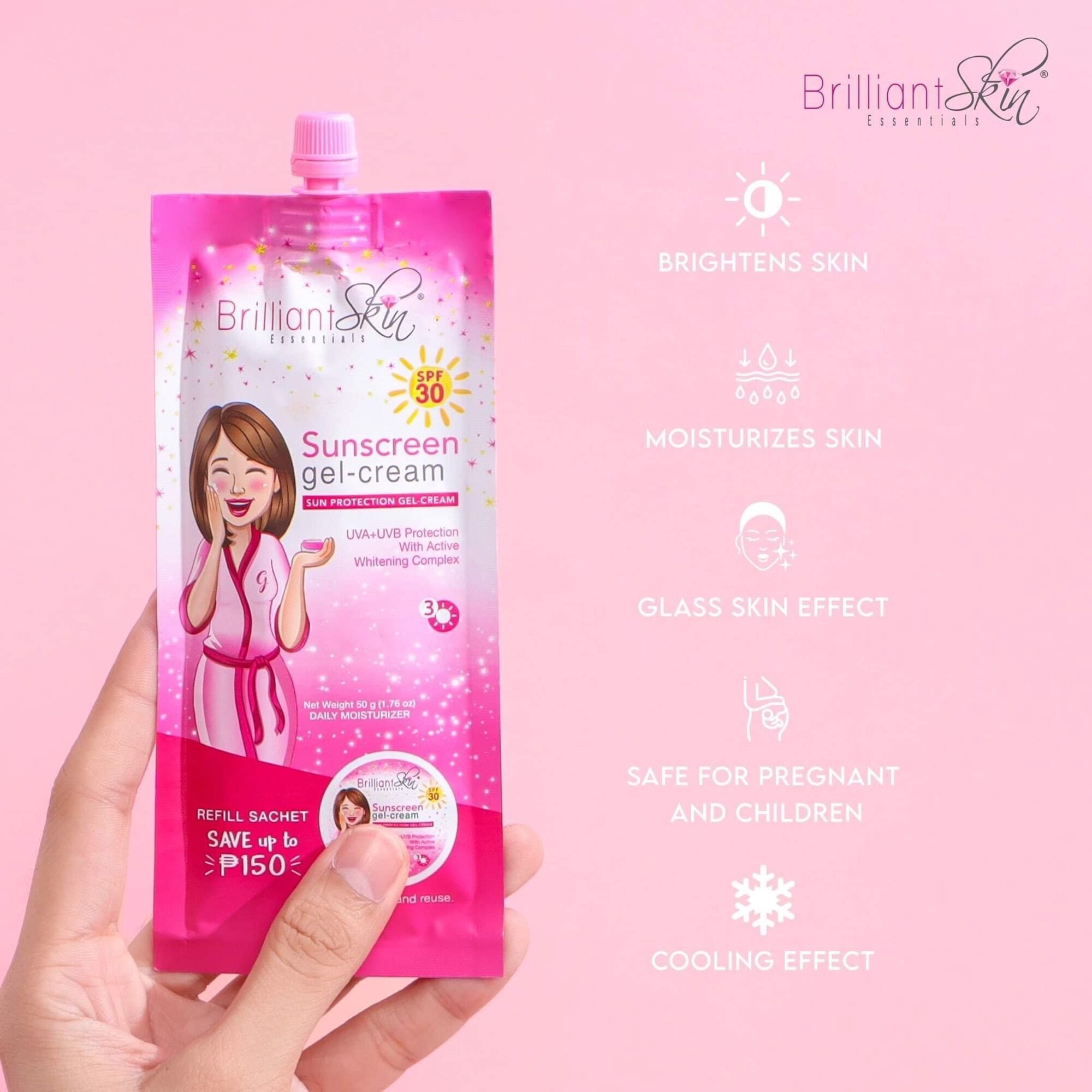 Brilliant Skin Sunscreen Gel Cream 50g sachet | Lazada PH