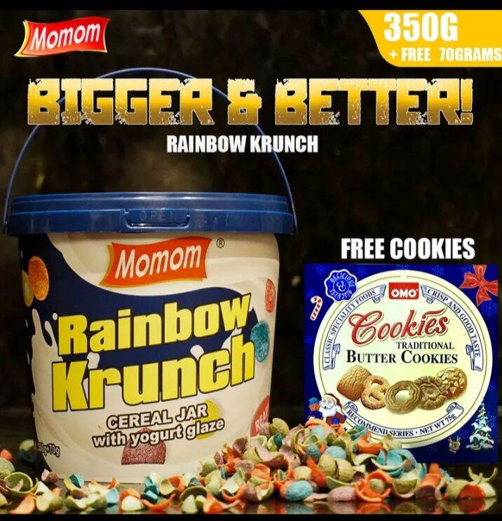 Momom Cereal Jar | Choco, Rainbow and Ube Krunch | [FREE COOKIES] 100% ...