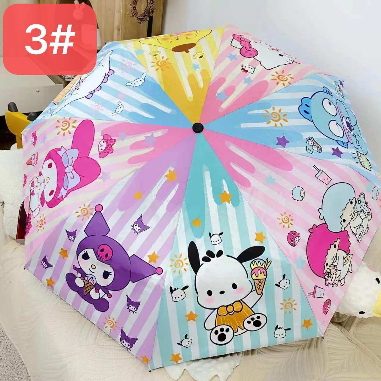 Automatic umbrella hello! kitty my melody little twin stars cinnamoroll ...