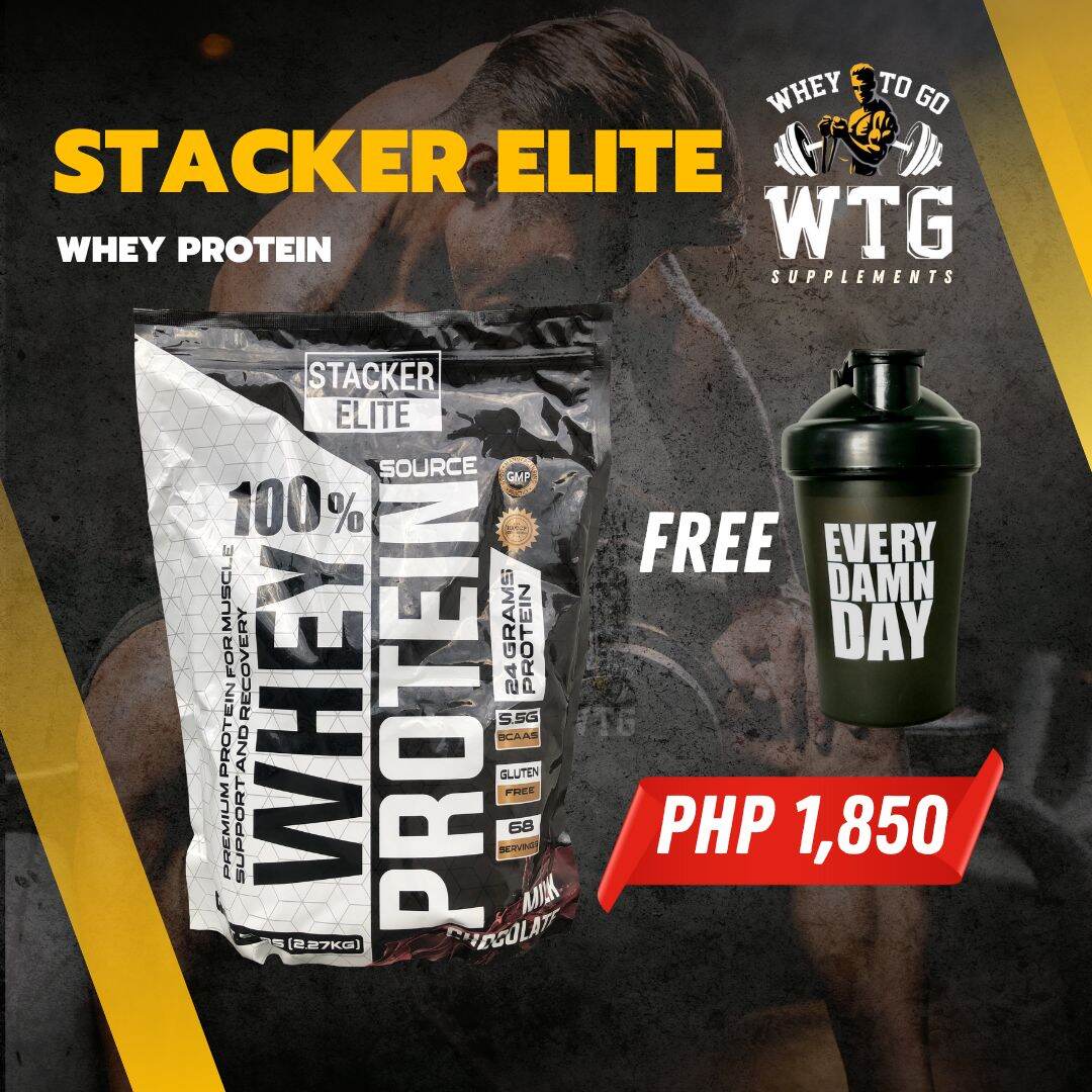 Stacker Elite 100% Whey Protein 5lbs + Free Shaker | Lazada PH