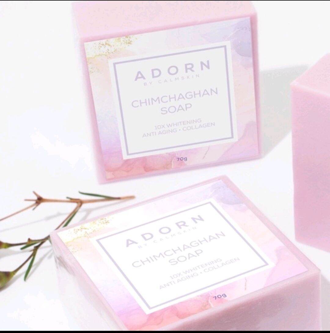 Adorn by Calmskin Blueberry Whipped Scrub, Chimchaghan Soap and Radiance Potion Intense ...