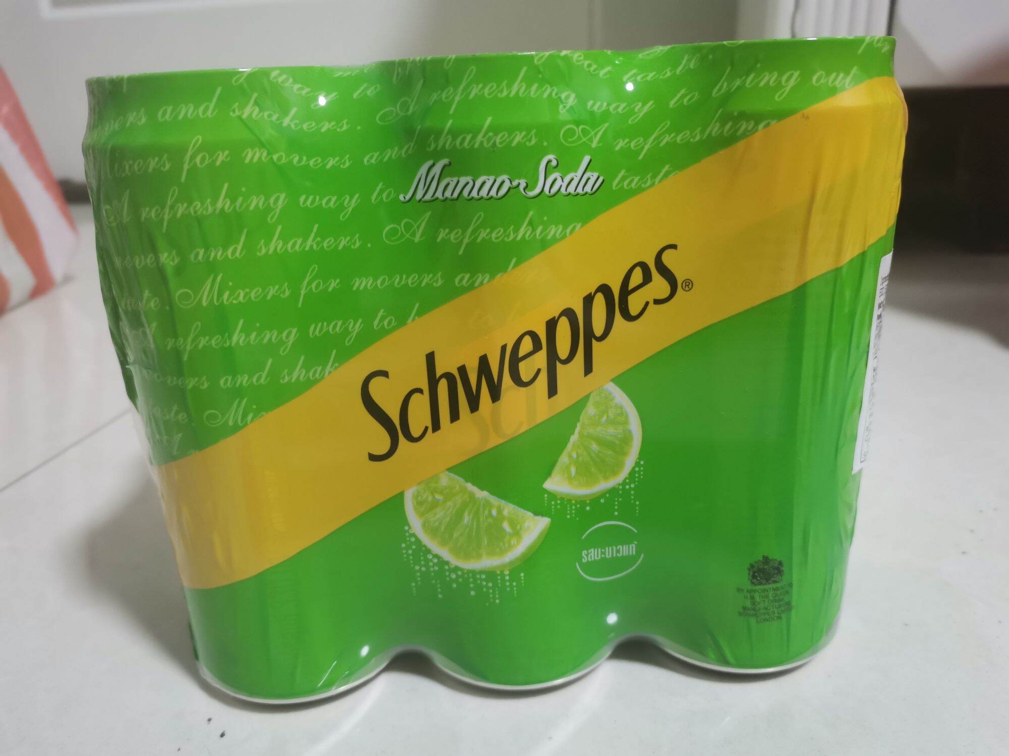 Schweppes Sparkling Manao Soda pack of 3 cans 330ml (expiry 07/02/2023 ...