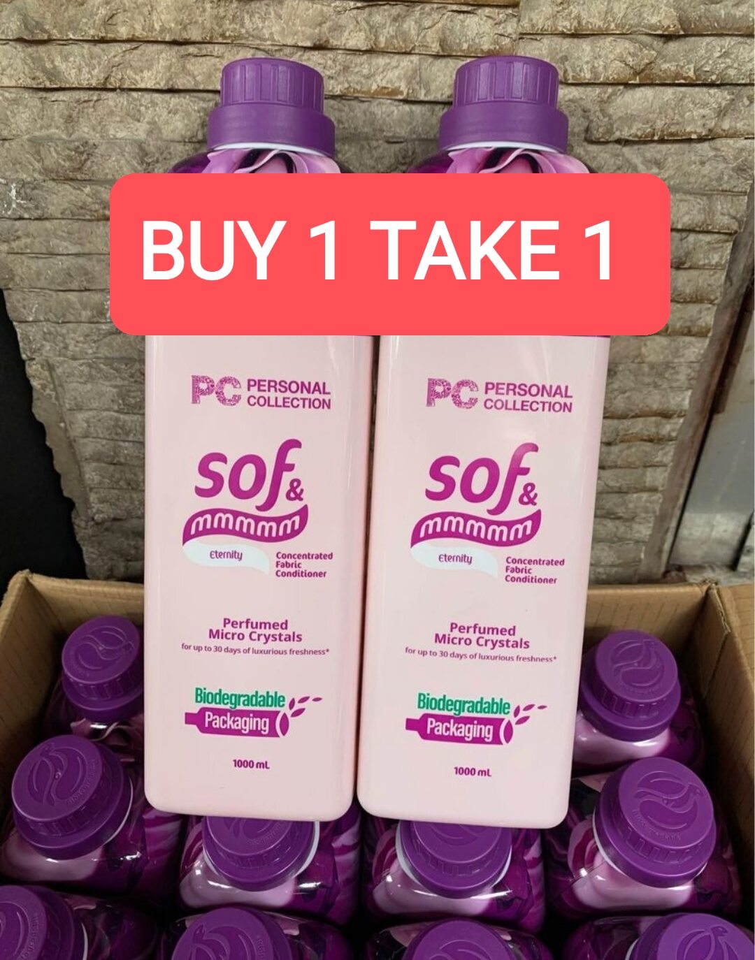 Buy 1 take 1 Sof Mmmmm Eternity Fabric Conditioner Personal Collection 1000ml | Lazada PH