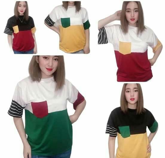 BC combi shirt freesize fits S-L cotton spandex JO fabric