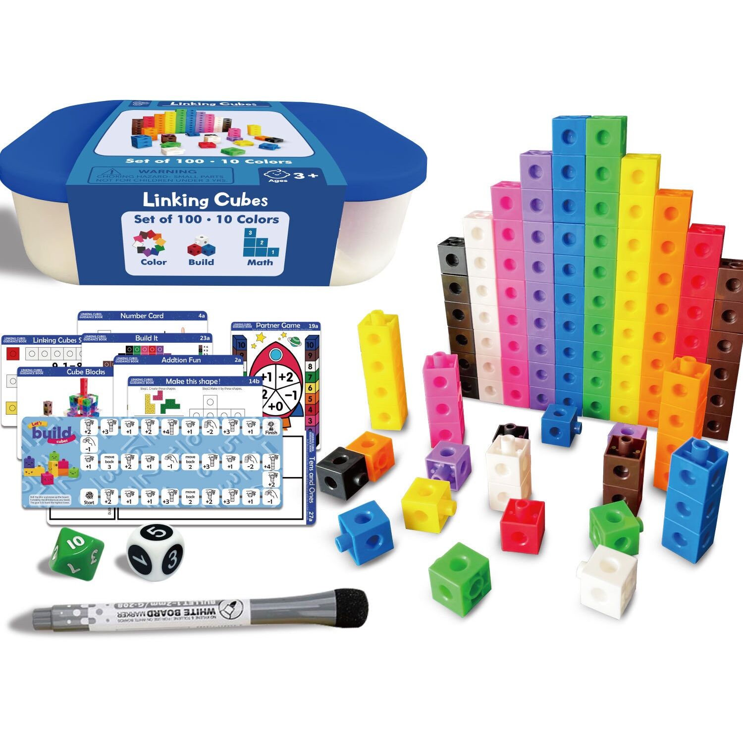 Linking Cubes with Activity Cards Set Numberblocks Math Link Cubes Snap ...