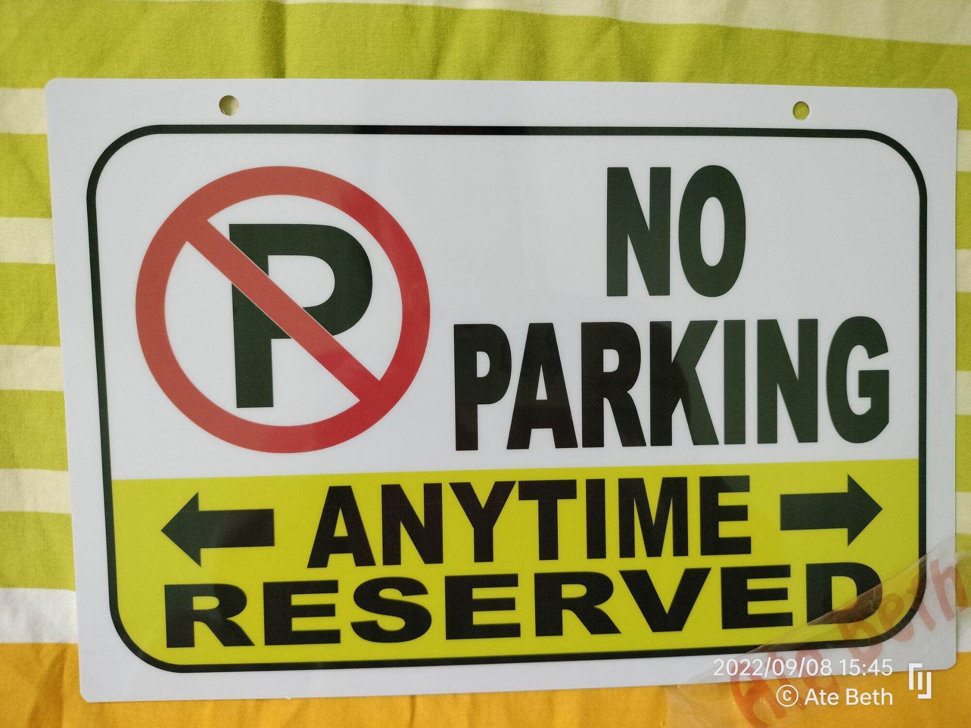 No Parking Anytime Reserved Signage PVC Plastic (Like ID) 7.8x11 inches ...