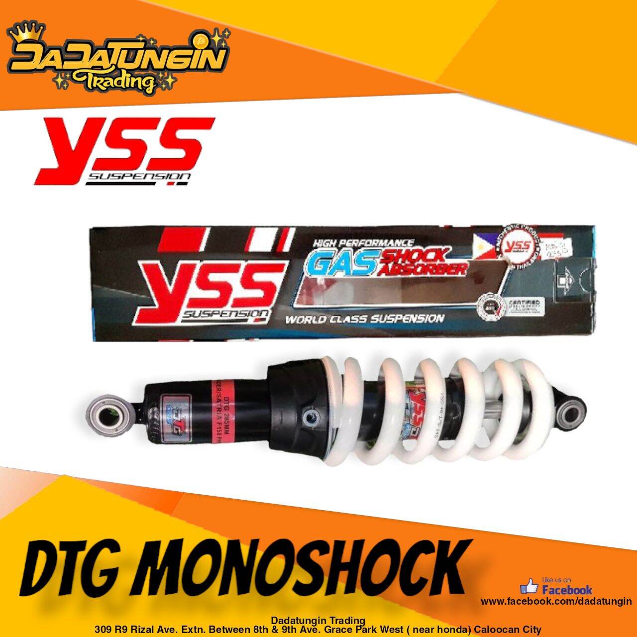 YSS DTG MonoShock for Suzuki Raider 150/fi | Lazada PH