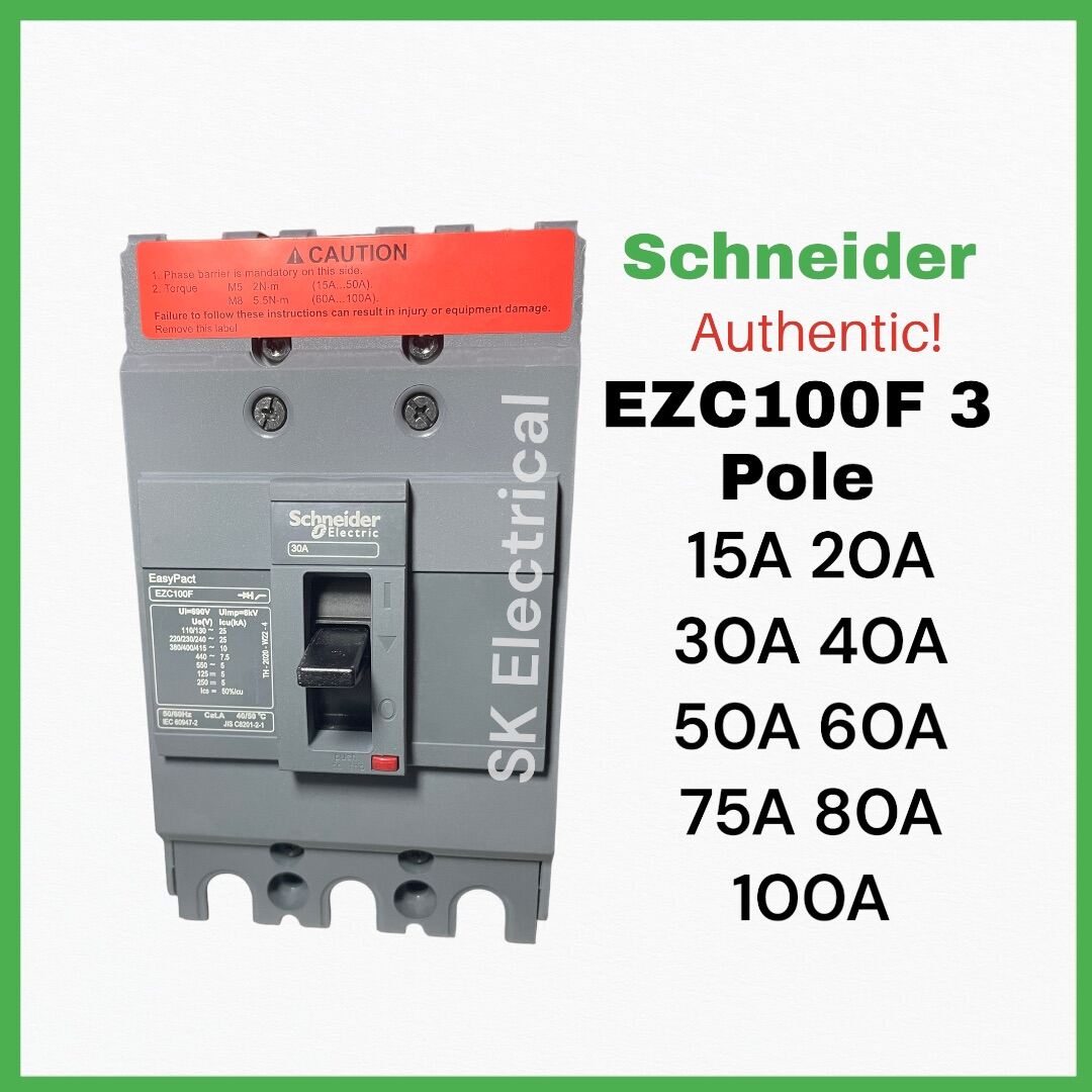 SCHNEIDER 3 Pole EZC100F Molded Case Circuit Breaker | SK | Lazada PH