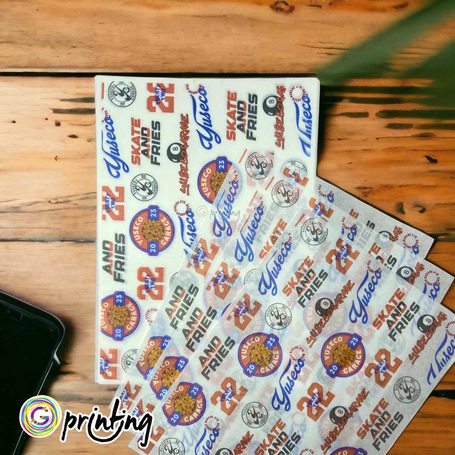 50PCS. GREASEPROOF WRAPPING PAPER | FOODLINER | FOOD WRAP (CUSTOMIZED ...