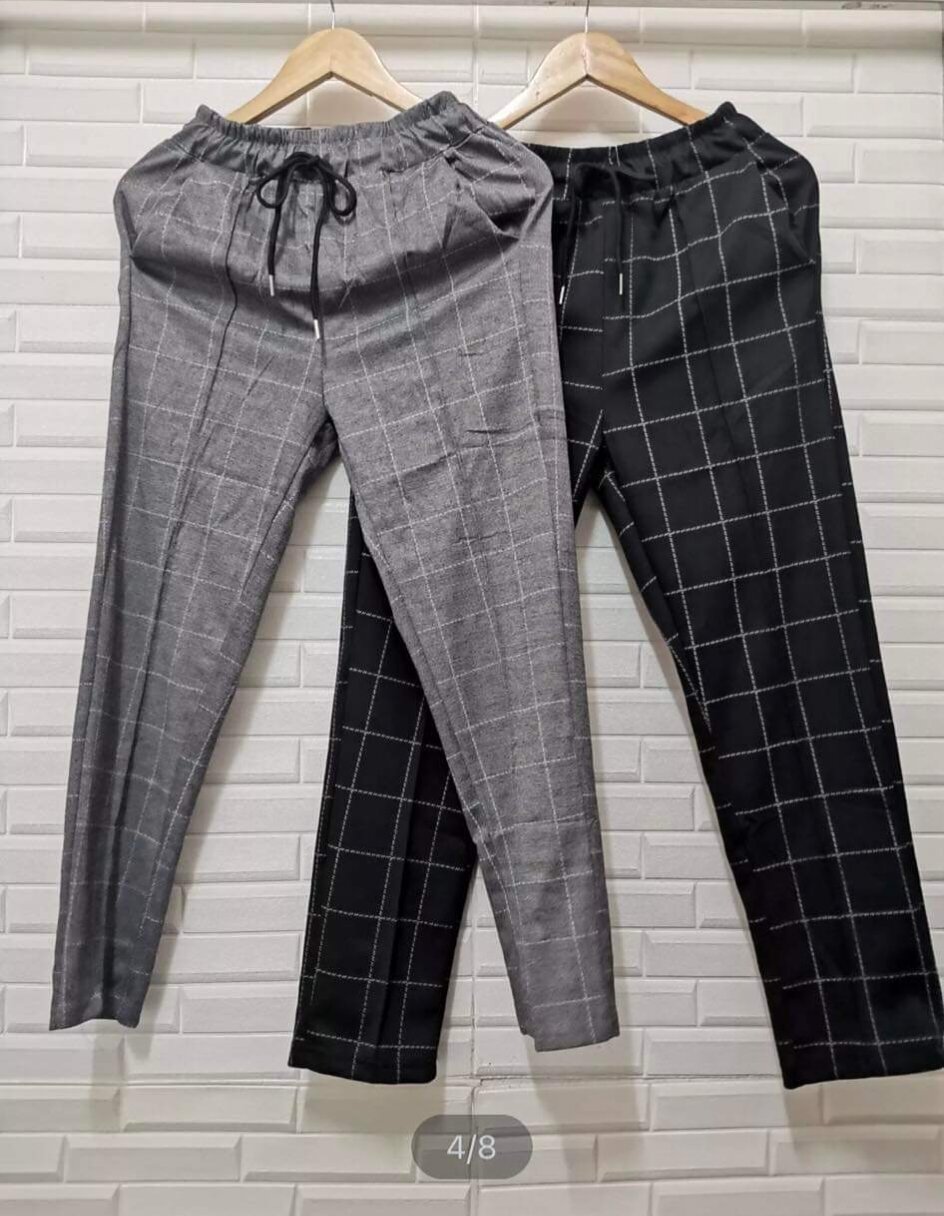 Korean Fashion Plain Stripe Checkerd Trouser Pants High Quality Uni Sex Pants Lazada Ph