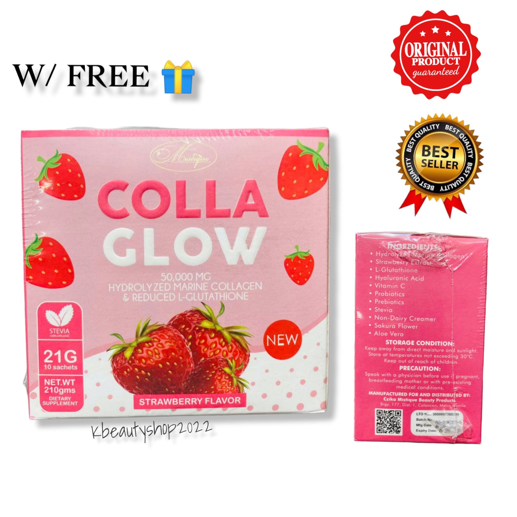 KShop2: COLLA GLOW 50,000mg Hydrolyzed Marine Collagen & Reduced L ...