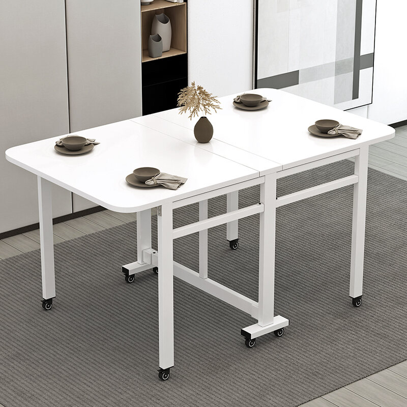 Movable Foldable Dining Table Household Small Apartment Solid Wood ...