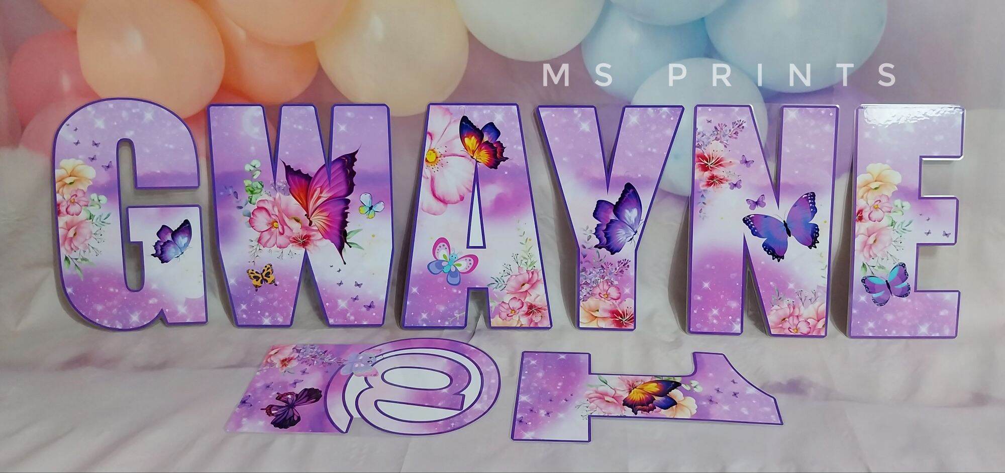 BUTTERFLY Letters for Birthday | standee | backdrop | customized ...