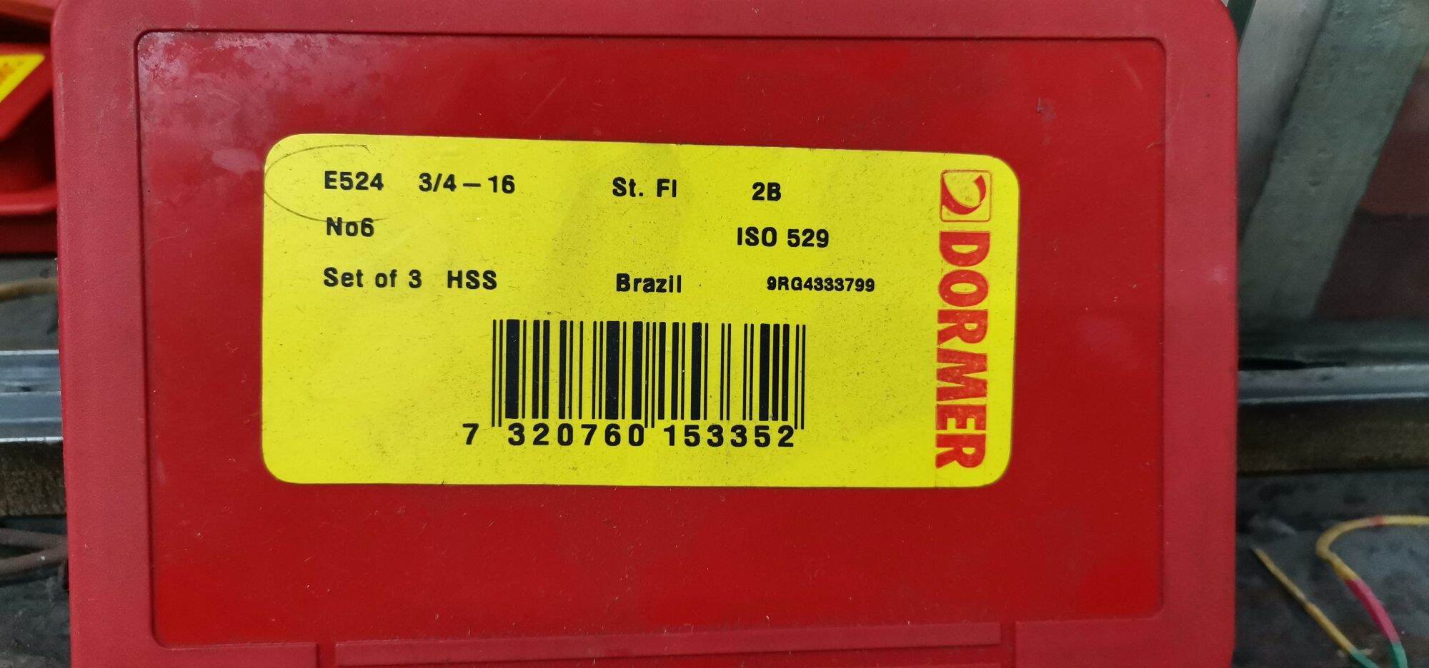 ORIGINAL DORMER HSS GROUND HAND TAP SET STRAIGHT FLUTE 3PCS/SET E524 3/ ...