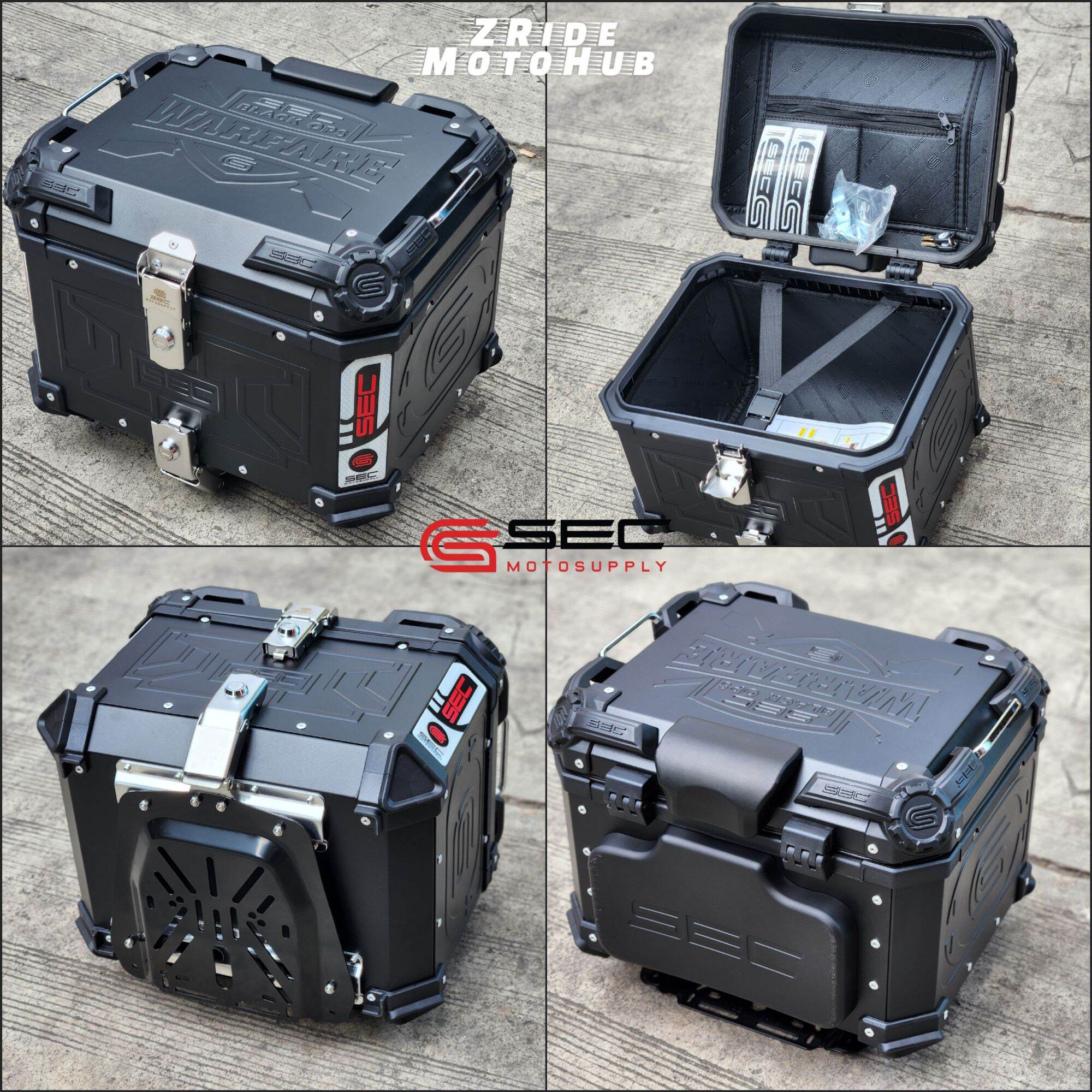 SEC ALLOY TOP BOX ( with BACKREST ) 45L and 55L | Lazada PH