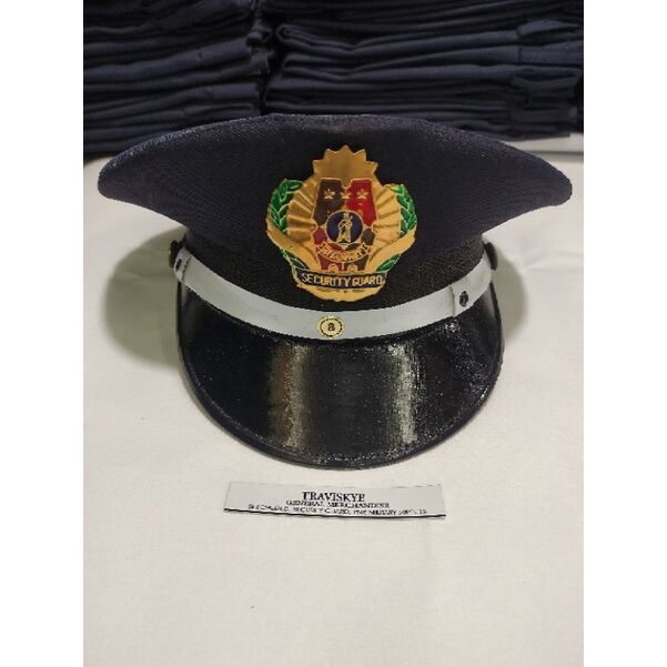 Security Guard Pershing cap with Cap device (White Strap) | Lazada PH