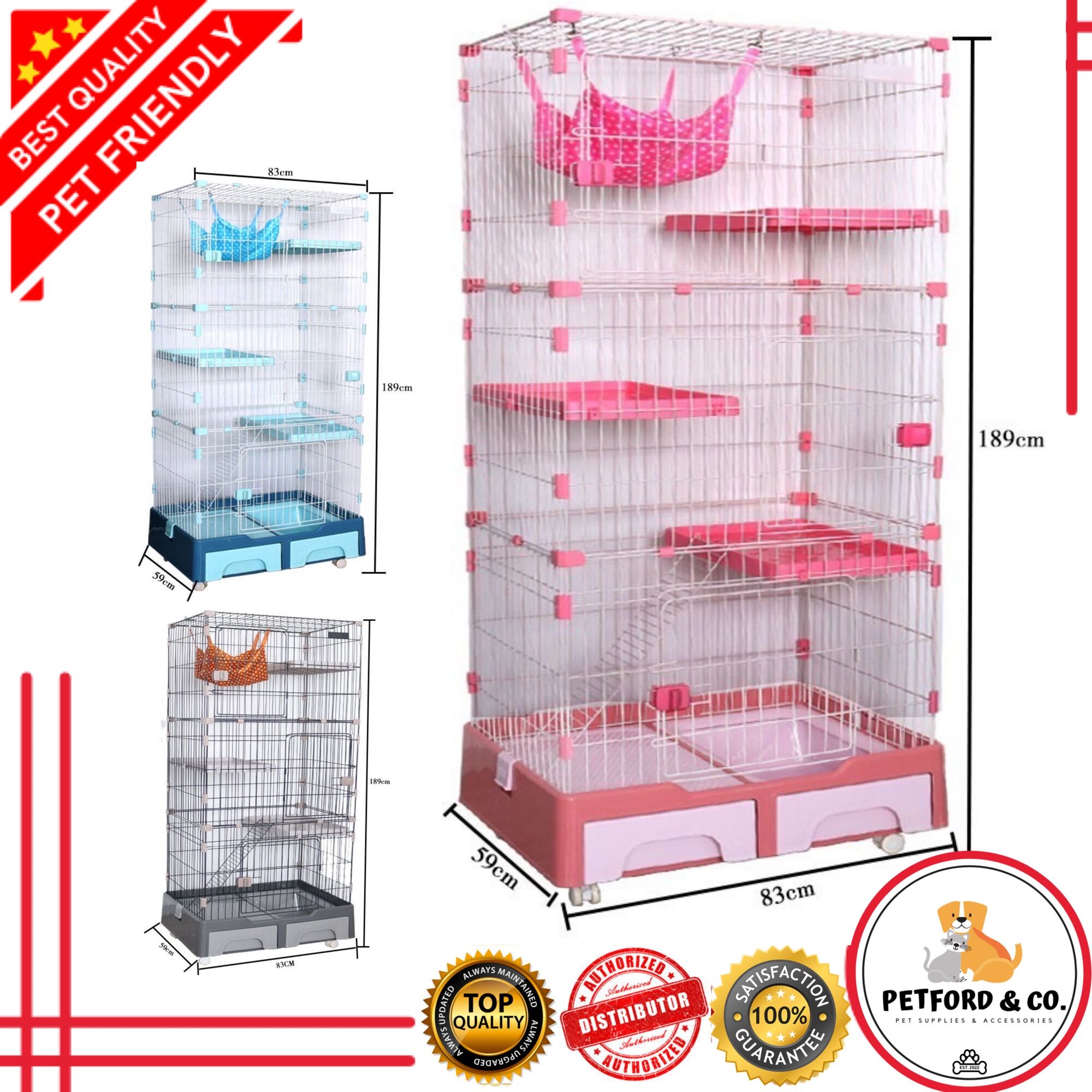 Pawsmart ALL IN ONE Cat Cage with Cat litter- High (2 x 3 x 6ft ...