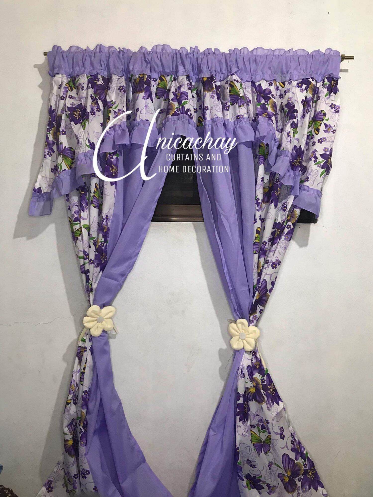 Unicachay DOUBLE PANEL curtain 60X72 LAVENDER | Lazada PH