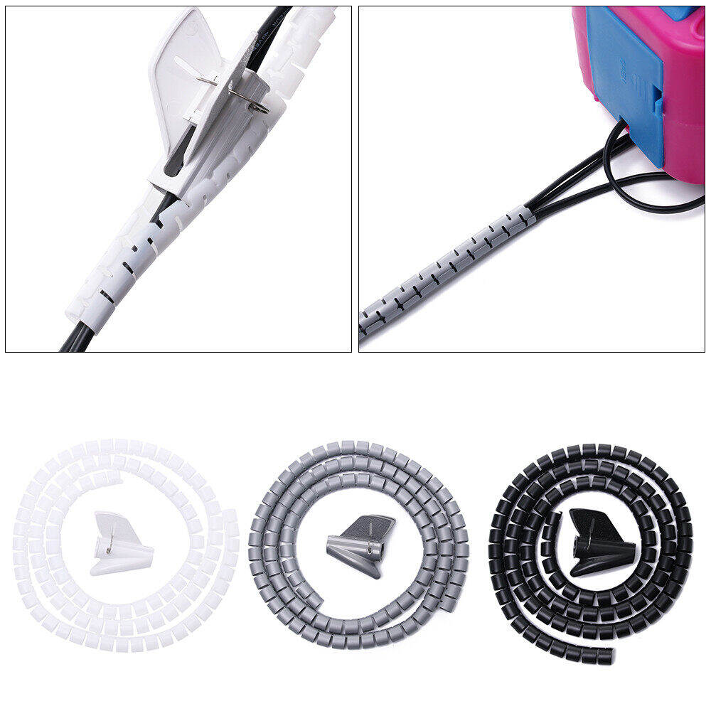 Cable Holder Organizer, 28mm Flexible Spiral Tube Wire Management Cord ...