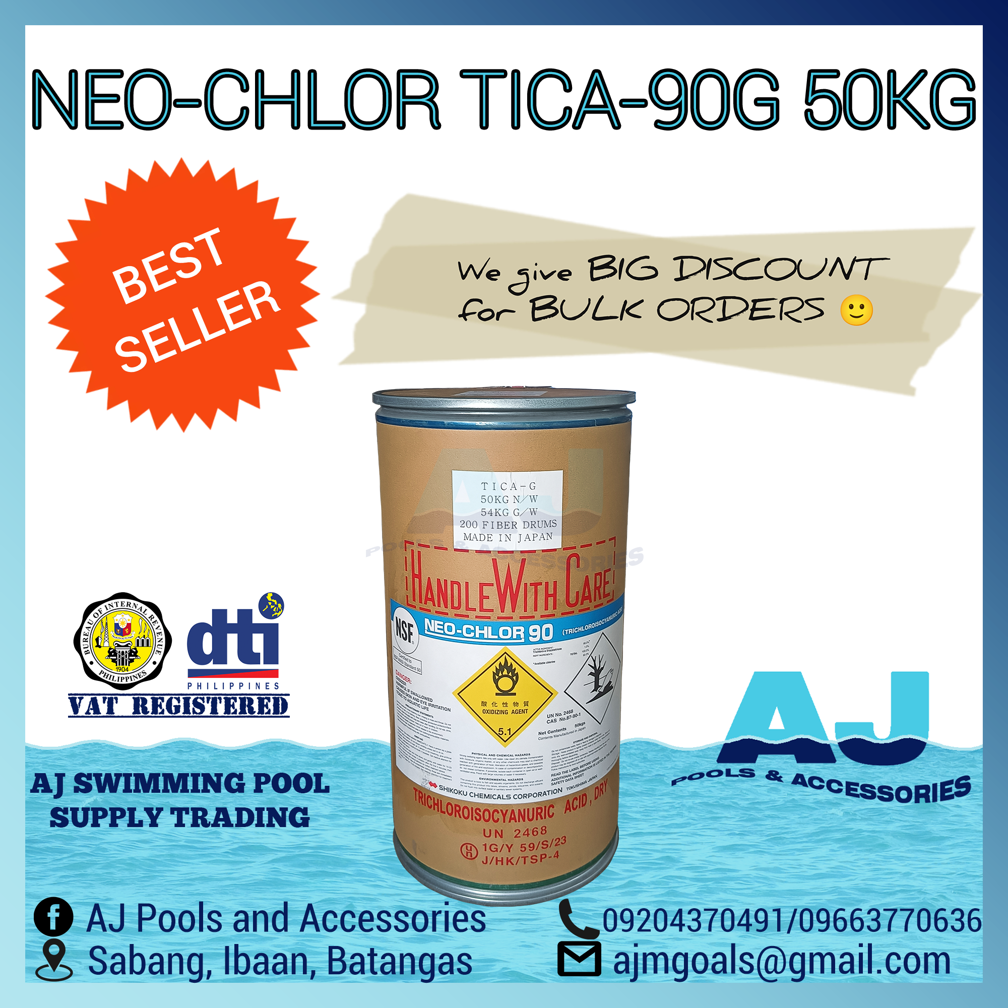 Neo-Chlor TICA 90G Granular Chlorine Stabilized Chlorine Stabilizer ...
