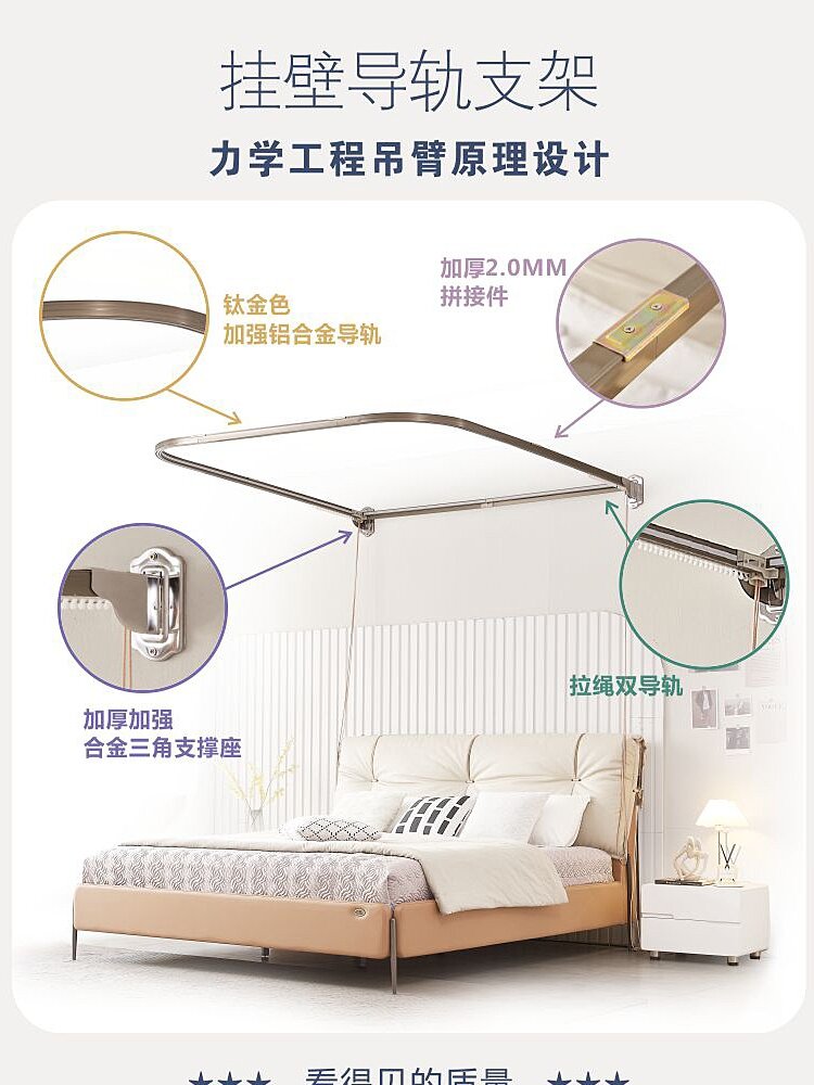 Wall-Mounted Mosquito Net 1.5M Bed 1.8M Bed Double 1.2 M Bed Mosquito ...