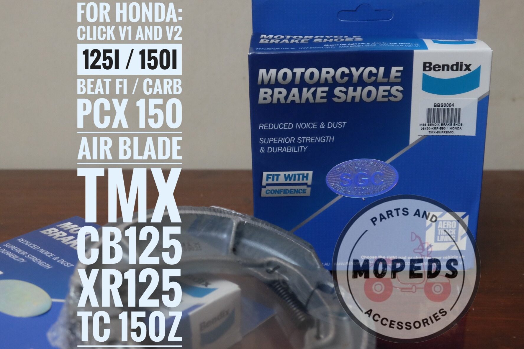 MS6 Bendix Brake shoe honda click v1 & v2, beat FI/Car, PCX150 ...