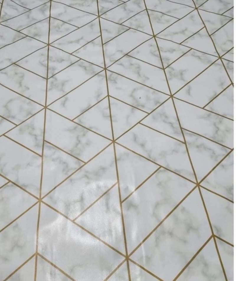ceramic white with gold line linoleum/renolium/floor matting | Lazada PH