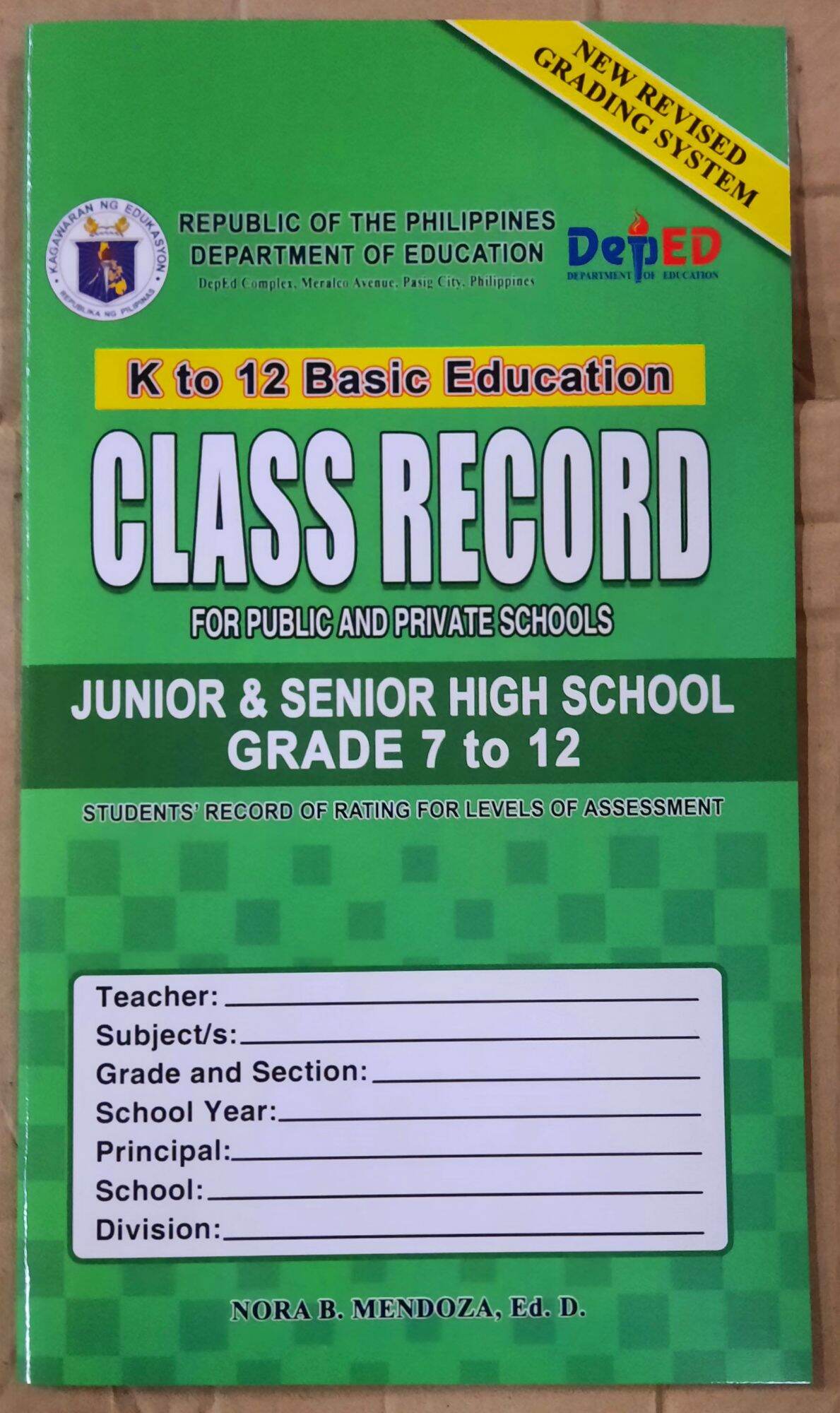Class record (New Revised Grading System) | Lazada PH