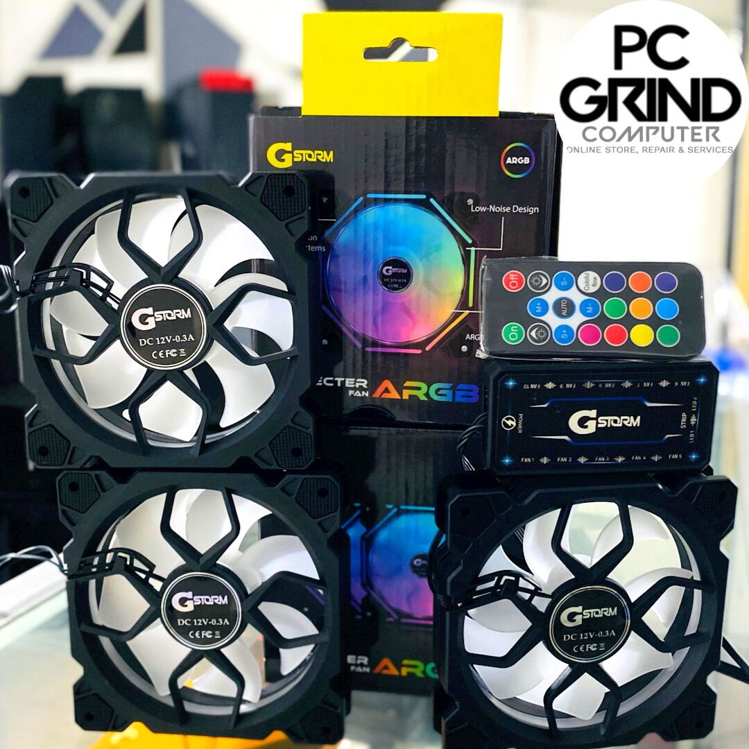 GStorm Specter Fan ARGB 3 in 1 3pcs RGB FAN with FAN Hub and Remote ...
