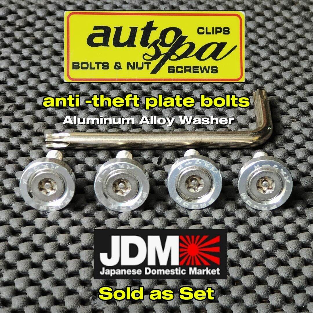License Anti Theft Plate Bolts and key wrench set | Lazada PH