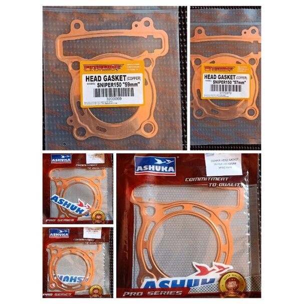ASHUKA / PITSBIKE SNIPER 150 COPPER HEAD GASKET SNIPER150 57mm 59mm ...