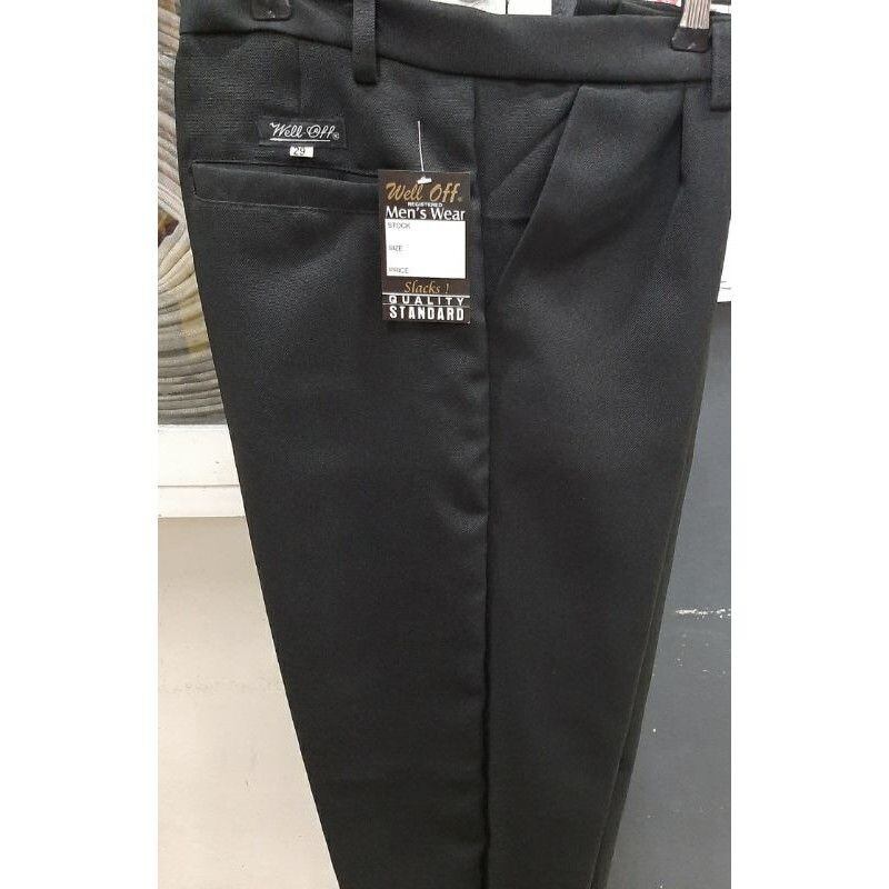 WELL OFF SLACKS FOR MEN(BLACK & NAVY BLUE & KHAKIE) | Lazada PH