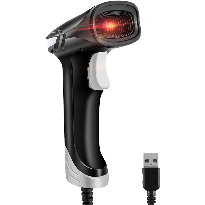 JRHC Barcode Scanner,USB Wired QR Bar Code Scanner 2D Handheld ...