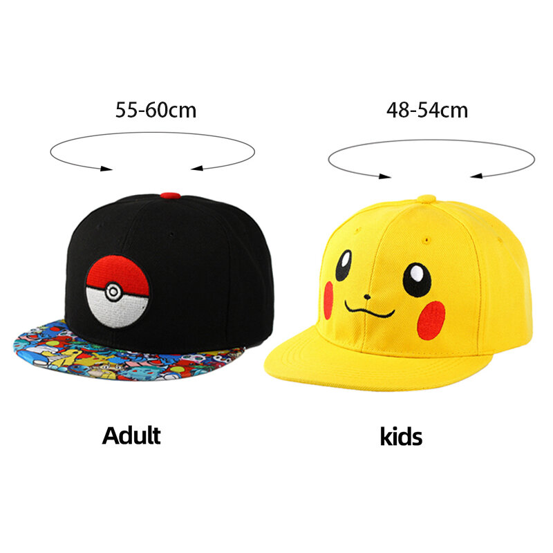 Anime Figure Pokemon Baseball Cap Pikachu Hat Adjustable Pokemon ...