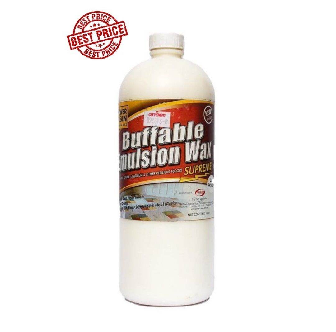 Powerclean Buffable Emulsion Wax Supreme 1 gallon / 1 liter / Floor ...