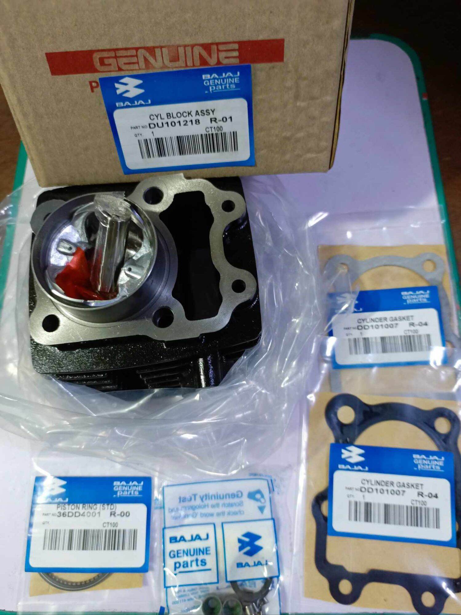 bajaj ct100 cylinder block kit assy (INDONESIA MADE)w/ free valve seal ...