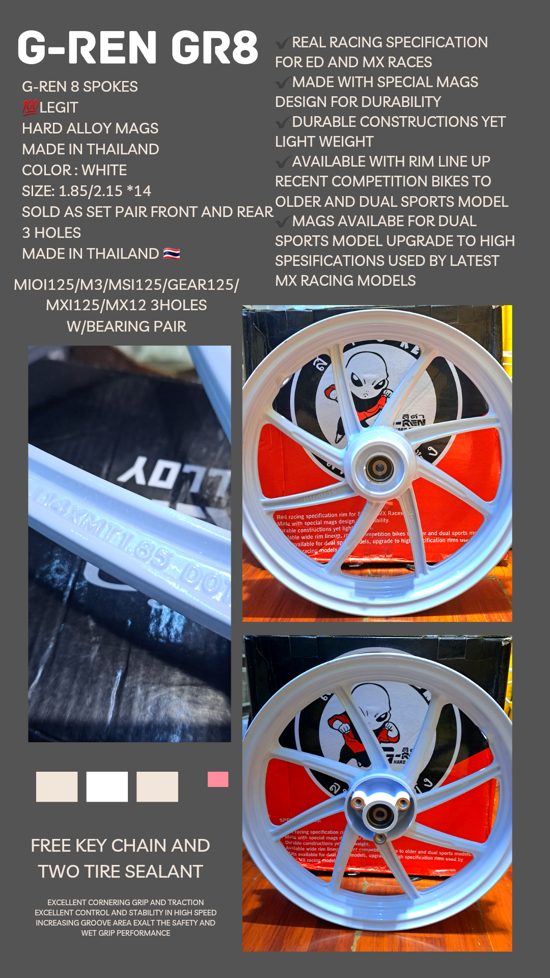 G-REN MAGS MIO SPORTY / MIO I 125 , mio soul i 125 color: gold,white ...