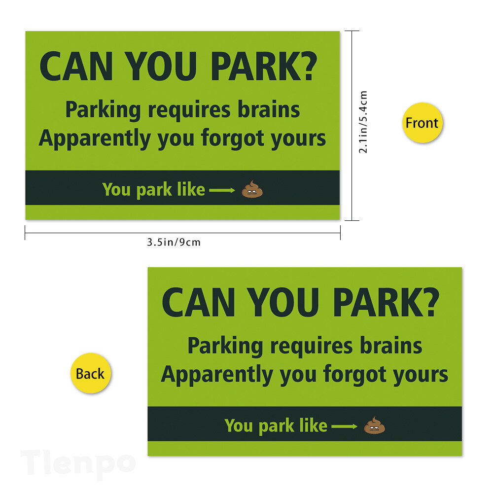 【Miga Plaza】50pcs Humourous Parking Cards "Can You Park?" 3.5 x 2 inch ...
