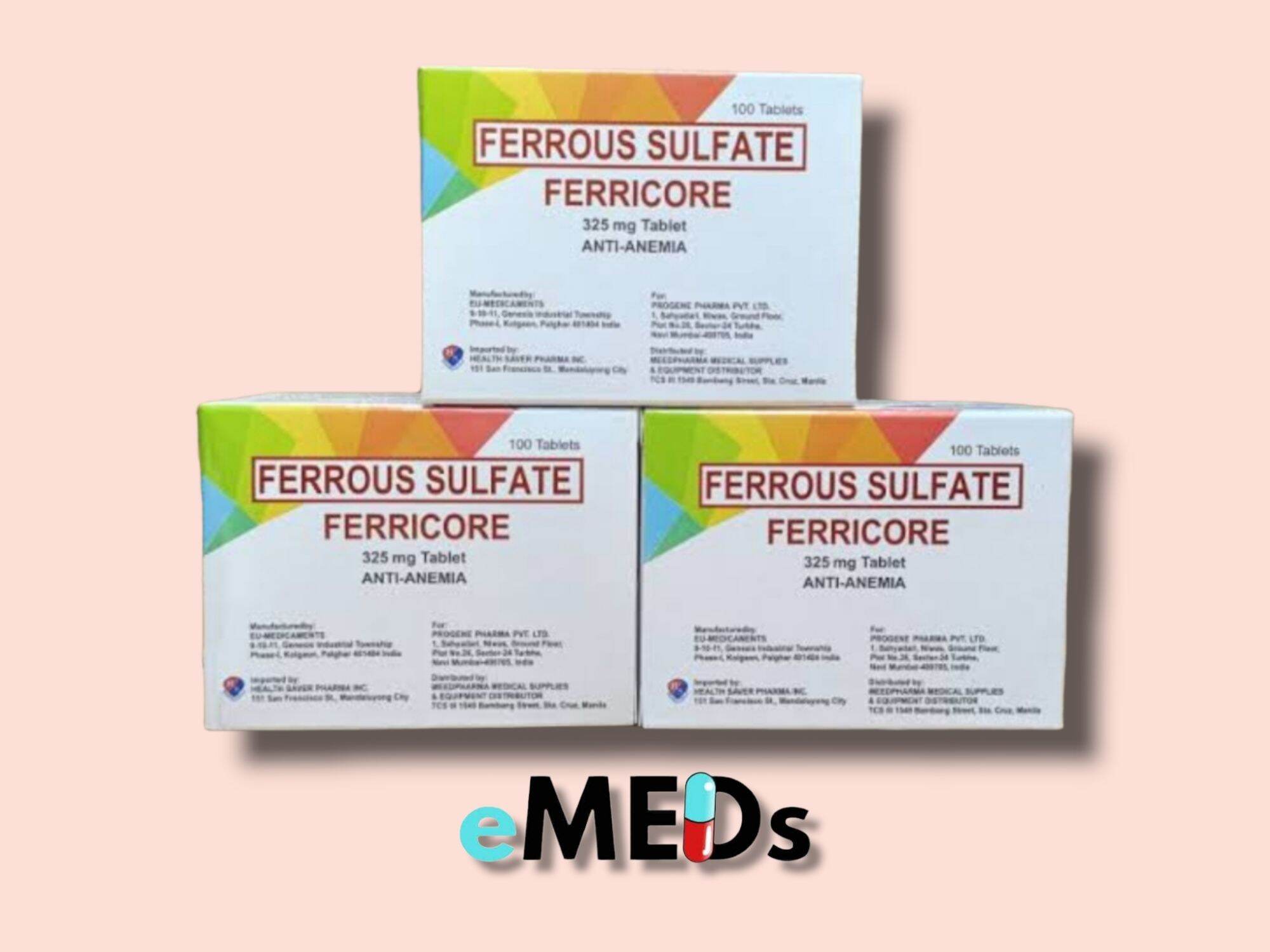 FERRICORE Tablet 325mg (Ferrous Sulfate) by 100's/box | Lazada PH